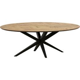 OMG Design Esstisch &raquo;Wellington&laquo; 1 Stk. tlg. Hochwertige Melamin-Tischplatte mit Metallgestell braun B/H/T: 220cm x 77cm x 120cm