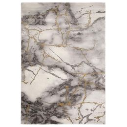 OTTO home Teppich &raquo;Juliet&laquo; rechteckig 12 mm H&ouml;he modernes Marmor-Design, Kurzflor, pflegeleicht, weich gold Kunstfaser B : 240cm 1 Stk., 12mm, L: 