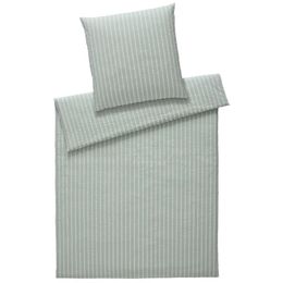 Elegante Bettw&auml;sche &raquo;Sandvig&laquo; 2 Stk. angenehmes Hautgef&uuml;hl gr&uuml;n Seersucker, Obermaterial: 100% Baumwolle B/L: 155cm x 220cm, 1 Stk., 1 Stk., Seersucker, B/L: 