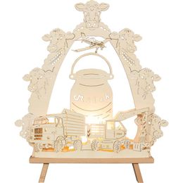 SAICO Original LED Schwibbogen &raquo;Dekoleuchte-Spitze, Agrar-Motiv&laquo; LED-Leuchtmittel, warmwei&szlig;, BxHxT: 37,5x44x6 cm Holz teilmassiv B/H/T: 37,5cm x 44cm 