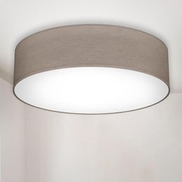 B.K.LICHT LED Deckenleuchte E27 1 Stk. Warmwei&szlig; Deckenlampe, Textil Lampenschirm, E27, Schlafzimmer, Wohnzimmer grau 2, &Oslash; 38cm H: 10cm, 1 Stk.