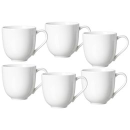 Ritzenhoff & Breker Becher &raquo;Skagen&laquo; 6-teilig, zeitlos moderne &Auml;sthetik, 400 ml wei&szlig; Porzellan &Oslash; 10cm x 10cm, 400ml, 6 Stk.