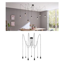 Paulmann Pendelleuchte &raquo;Neordic Ketil max.7x60W Schwarz 230V Silikon/Metall&laquo; E27 1 Stk. E27 schwarz 7, &Oslash; 15cm, 1 Stk.