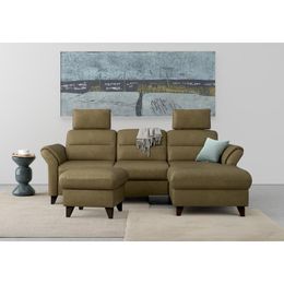 Sit & More sit&more Ecksofa &raquo;Mellum L-Form&laquo; Federkern, optional Schlaffunktion, Bettkasten & Armteilfunktion gr&uuml;n 100% Polyester B/H/T: 250cm x 87cm x 163cm, 