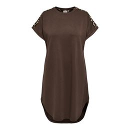 Only Carmakoma Damen Only CARMAKOMA Midikleid &raquo;CARLISE S/S O-NECK DRESS JRS&laquo; braun M, N-Gr