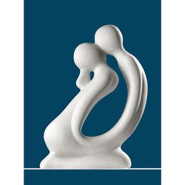 Gilde Dekofigur &raquo;Skulptur Kuss, wei&szlig;&laquo; Dekoobjekt, H&ouml;he 42 cm, handgefertigt, aus Keramik, Wohnzimmer wei&szlig; Keramik B/H/T: 30cm x 42cm x 14cm