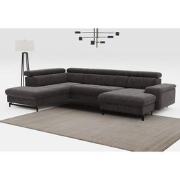 COTTA Wohnlandschaft &raquo;Emma U-Form, B: 328 cm&laquo; mit Kopfteilverstellung, optional Schlaffunktion & Bettkasten braun B/H/T: 328cm x 97cm x 215cm, 