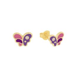 Prinzessin Lillifee Damen Paar Ohrstecker &raquo;Schmetterlinge&laquo; mit Zirkonia (synth.) lila Silber 925 (Sterlingsilber)