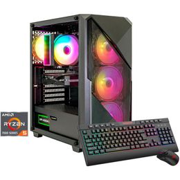 GAMEMAX Gaming-PC &raquo;Striker 8169 AMD Ryzen 5 7500F 32GB DDR5 1TB SSD RX 9070&laquo; Windows 11, DDR5 RAM bunt WLAN AC (WIFI-5), Gigabit Ethernet , 4x USB 2.0
