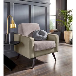 exxpo - sofa fashion Sessel &raquo;Samso, Loungesessel mit tollem Sitzkomfort&laquo; Komfortsitzh&ouml;he 49cm braun Webvelours Premium, B/H/T: 82cm x 87cm x 49cm
