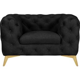 Home Affaire Chesterfield-Sessel &raquo;Glynis Sessel&laquo; aufw&auml;ndige Knopfheftung, moderne Chesterfield Optik, Fu&szlig;farbe w&auml;hlbar grau Struktur (100% Polyester);