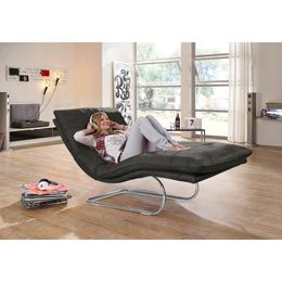 W.Schillig Relaxliege &raquo;daily dreams&laquo; in Waffelkissen-Optik, wahlweise mit Motor, Freischwingergestell grau Longlife Xtra-Leder Z69: Das feinnarbige, 