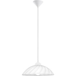 Eglo H&auml;ngeleuchte &raquo;Vetro Pendellampe, satiniertes Glas mit geschwungenen Dekor, E27&laquo; E27 1 Stk. H&auml;ngeleuchte - H110 x &Oslash;35 cm - wei&szlig; - 1X60W exkl. wei&szlig;