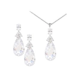 Firetti Damen Schmuckset &raquo;Multipack Schmuck Geschenk Silber 925 Halskette Ohrstecker Tropfen&laquo; (Set, 4 Stk. tlg.) mit Zirkonia (synth.) silber 