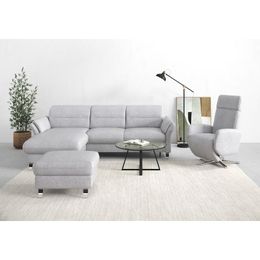 Sit & More sit&more Ecksofa &raquo;Grenoble L-Form mit Federkern&laquo; wahlweise mit Schlaffunktion, Bettkasten, Arm- und Kopfteilverstellung silber B/H/T: 251cm x 85cm x 
