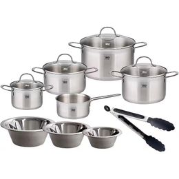 ELO Topf-Set &raquo;Top Collection&laquo; Set, Bratentopf 20 cm,Fleischtopf 16/20/24 cm,Kasserolle 16 cm, 3 Sch&uuml;sseln, 13 Stk. tlg. Edelstahl 18/10 silber 