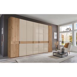 Wiemann Kleiderschrank &raquo;Cardiff&laquo; inkl. T&uuml;rd&auml;mpfung beige Floatglas, Hartfaserplatte, Holzwerkstoff, Massivholz Bianco-Eiche-Nachbildung, B/H/T: 