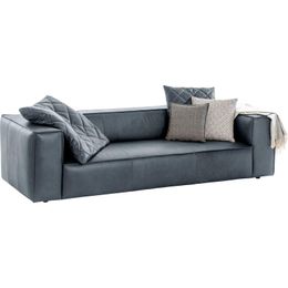 W.Schillig Sofakissen &raquo;around-the-block&laquo; Dekokissen mit Steppung blau Longlife Xtra-Leder Z69: Das feinnarbige, gedeckte Softleder Z69 besticht durch 