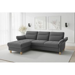 Sit & More sit&more Ecksofa &raquo;Pamela, L-Form, B:230 cm&laquo; mit Federkern 95% Polyester 5% Polyamid B/H/T: 230cm x 90cm x 164cm, Flachgewebe LINO, Recamiere links, 