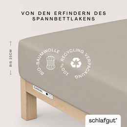 Schlafgut Spannbettlaken &raquo;CASUAL Bettlaken 100% gek&auml;mmte Bio-Baumwolle, 150 g/m&sup2;, Spannbetttuch&laquo; Bettlaken bis 25 cm H&ouml;he, langlebig, weich, Antipilling-