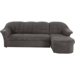 DOMO collection Ecksofa &raquo;Pegnitz, elegante R&uuml;ckensteppung, komfortabel, Breite 238cm, L-Form&laquo; wahlweise mit Bettfunktion grau 95% Polyester, 5% Nylon 