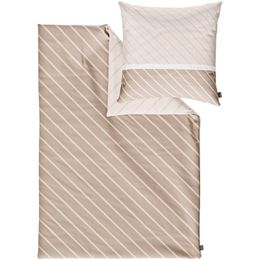 Bugatti Bettw&auml;sche &raquo;Satinbettw&auml;sche Bugatti&laquo; 2 Stk. mit zeitlosem Wende-Design beige Mako-Satin, Obermaterial: 100% Baumwolle B/L: 155cm x 220cm, 1 