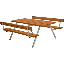 Plus Garten-Essgruppe &raquo;Alpha Kombim&ouml;bel mit 2 R&uuml;ckenlehnen&laquo; 1 Stk. tlg. 177x185x76/45 cm braun B/H/T: 185cm x 76cm x 177cm