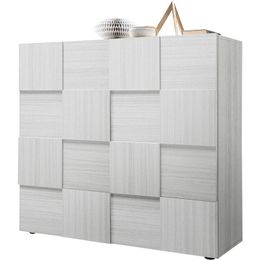 Home Affaire Highboard &raquo;Dama H&ouml;he 111 cm, Breite 121 cm, Kommode 2 T&uuml;ren, Hochkommode&laquo; Front in 3D-Optik, viel Stauraum, verschiedene Farben grau 