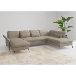 Sit & More sit&more Wohnlandschaft &raquo;Emely, inkl. Sitztiefenverstellung&laquo; wahlweise mit Schlaffunktion,Bettkasten,Kopf- & Armteilverstellung grau 95%Polyester, 5% 