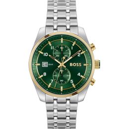 BOSS Herren BOSS Chronograph &raquo;SKYTRAVELLER&laquo; Quarzuhr, Herrenuhr, Armbanduhr, Stoppfunktion, Edelstahlarmband silber Einheitsgr&ouml;&szlig;e