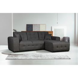 Home Affaire Ecksofa &raquo;Nosia L-Form&laquo; incl. 2 Zierkissen, mit feiner Steppung grau 100% Polyester B/H/T: 234cm x 85cm x 163cm, Struktur, Recamiere 