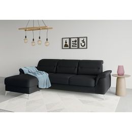 Sit & More sit&more Ecksofa &raquo;Sinatra L-Form&laquo; mit Recamiere, optinal mit Kopfteilverstellung und Armteilfunktion schwarz 98% Polyester, 2% Polyamid B/H/T: 258cm x