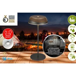 Briloner Leuchten LED Tischleuchte &raquo;ALUSTA&laquo; LED-Modul 1 Stk. 14x32 cm, Akku tauschbar, Indoor/Outdoor, Wohnzimmer, Flur, Balkon 1, &Oslash; 14cm H: 32cm, 1 Stk.