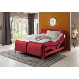 Home Affaire Boxspringbett &raquo;Messina2&laquo; Liegekomfort elektrisch Verstellbar rot Holzwerkstoff, Kunstleder, Massivholz Kunstleder Holzwerkstoff 