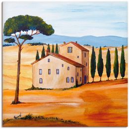 Artland Leinwandbild &raquo;Toskana modern 1&laquo; Europa 1 Stk. tlg. auf Holzrahmen gespannt braun Leinwand B/H/T: 40cm x 40cm, Leinwandbild Europa quadratisch, 1 Stk.
