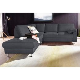 Sit & More sit&more Ecksofa &raquo;Belfort L-Form&laquo; wahlweise mit Vorziehsitz und Bettkasten grau Flachgewebe (100% Polyester);Luxus-Microfaser ALTARA NUBUCK (100% 