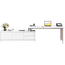 OTTO home Schreibtisch &raquo;Luven, aus Massivholz&laquo; in 2 Breiten, variable Nutzung als Schreibtisch oder Eckschreibtisch wei&szlig; B/H/T: 170cm x 76cm x 60cm, 2