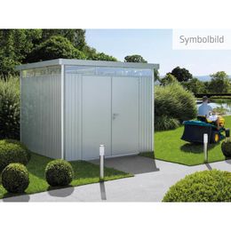 BioHort Ger&auml;tehaus &raquo;HighLine Gr. H5&laquo; quarzgrau-metallic silber Stahlblech Einheitsgr&ouml;&szlig;e
