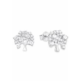 Amor Damen Paar Ohrstecker &raquo;Lebensbaum&laquo; mit Zirkonia (synth.) silber Silber 925 (Sterlingsilber)