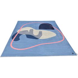 Tom Tailor HOME Teppich &raquo;Shapes - FIVE&laquo; rechteckig 5 mm H&ouml;he Kurzflor, bedruckt, modernes Design blau Polyester B : 160cm 1 Stk., 5mm, L: 230cm