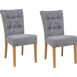 Home Affaire Polsterstuhl &raquo;Queen&laquo; (Set) 4 Stk.Esszimmerstuhl mit Knopfheftung, 2er, 4er oder 6er-Set blau Polyester B/H/T: 46cm x 93cm x 64cm, 4 Stk.,