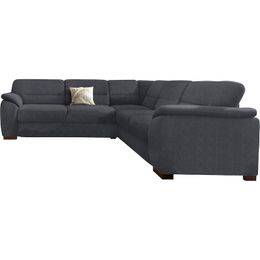 Sit & More sit&more Ecksofa &raquo;Montego L-Form, B: 255 cm&laquo; wahlweise mit Schlaffunktion und Schubkasten grau Luxus-Microfaser (90% Polyester, 10% Polyamid);Struktur