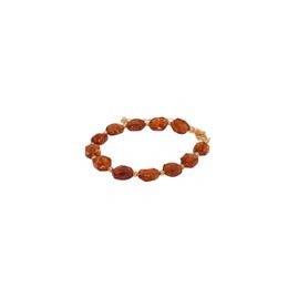 Firetti Damen Armband &raquo;Schmuck Geschenk Edelstahl Armschmuck Armkette&laquo; Made in Germany - mit Bernstein braun 25cm, Edelstahl Textil