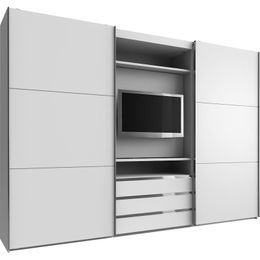 wimex Schwebet&uuml;renschrank &raquo;Magic by fresh to go&laquo; tolles EXTRA: mit drehbarem TV-Element, mittig mit Schubladen wei&szlig; B/H/T: 300cm x 216cm x 65cm, Schubladen: