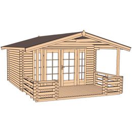 Weka Gartenhaus &raquo;Weekendhaus 137 B Gr.2, 45 mm&laquo; beige Massivholz Fu&szlig;boden im Gartenhaus, ohne R&uuml;ck- und Seitenwand, ohne Dacheindeckung