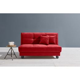 ell+ell ell + ell Schlafsofa &raquo;Tilda&laquo; Breite 145 cm, inkl. 2 Zierkissen rot 100% Polyester B/H/T: 145cm x 90cm x 100cm, Flachgewebe, Gel-Sandwichpolster,mit 