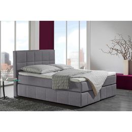 Home Affaire Boxspringbett &raquo;Casano&laquo; mit feiner Steppung, in 3 Matratzenarten, 2 H&auml;rtegraden und 5 Farben grau Strukturstoff-Bezug (100% Polyester) 