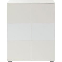 Priess Hochkommode wei&szlig; B/H/T: 82cm x 103cm x 38cm, 2 T&uuml;ren