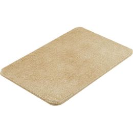 Kleine Wolke Badematte &raquo;Meadow, Badvorleger, Badezimmer Teppich&laquo; H&ouml;he 30 mm rutschhemmend beschichtet fu&szlig;bodenheizungsgeeignet Badteppich, Uni Farben beige 
