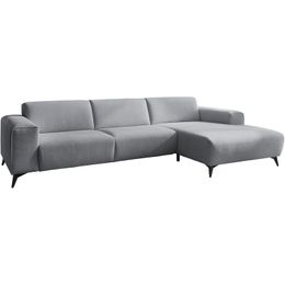 Die PlanBar Ecksofa &raquo;MP-IN24031&laquo; SoftSitz-Kaltschaumpolsterung, wahlweise mit motorischer Vorziehbank grau 100% Polyester B/H/T: 298cm x 75cm x 174cm,